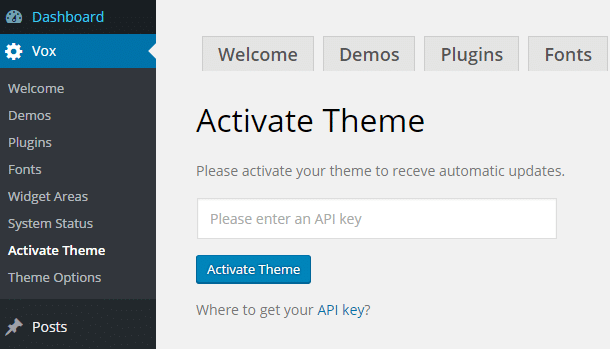 How to activate the theme – Theme Spirit